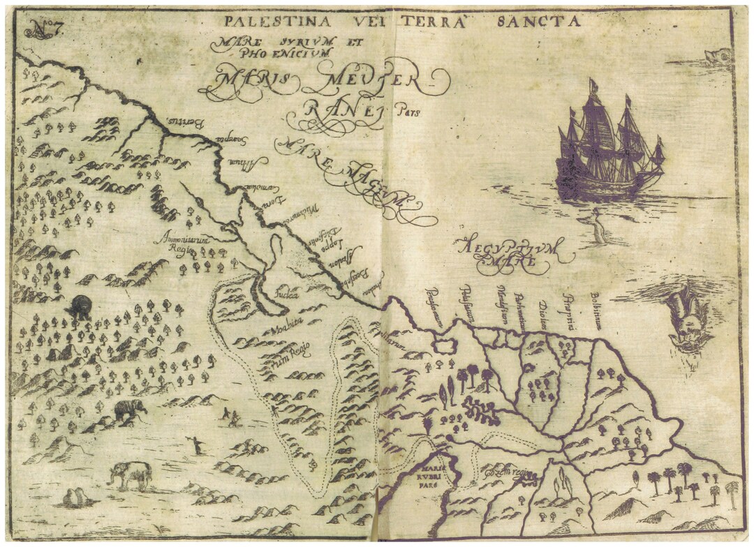 Vintage Map PALESTINE ISRAEL Antique Map, Old Map, Printable Wall Art ...