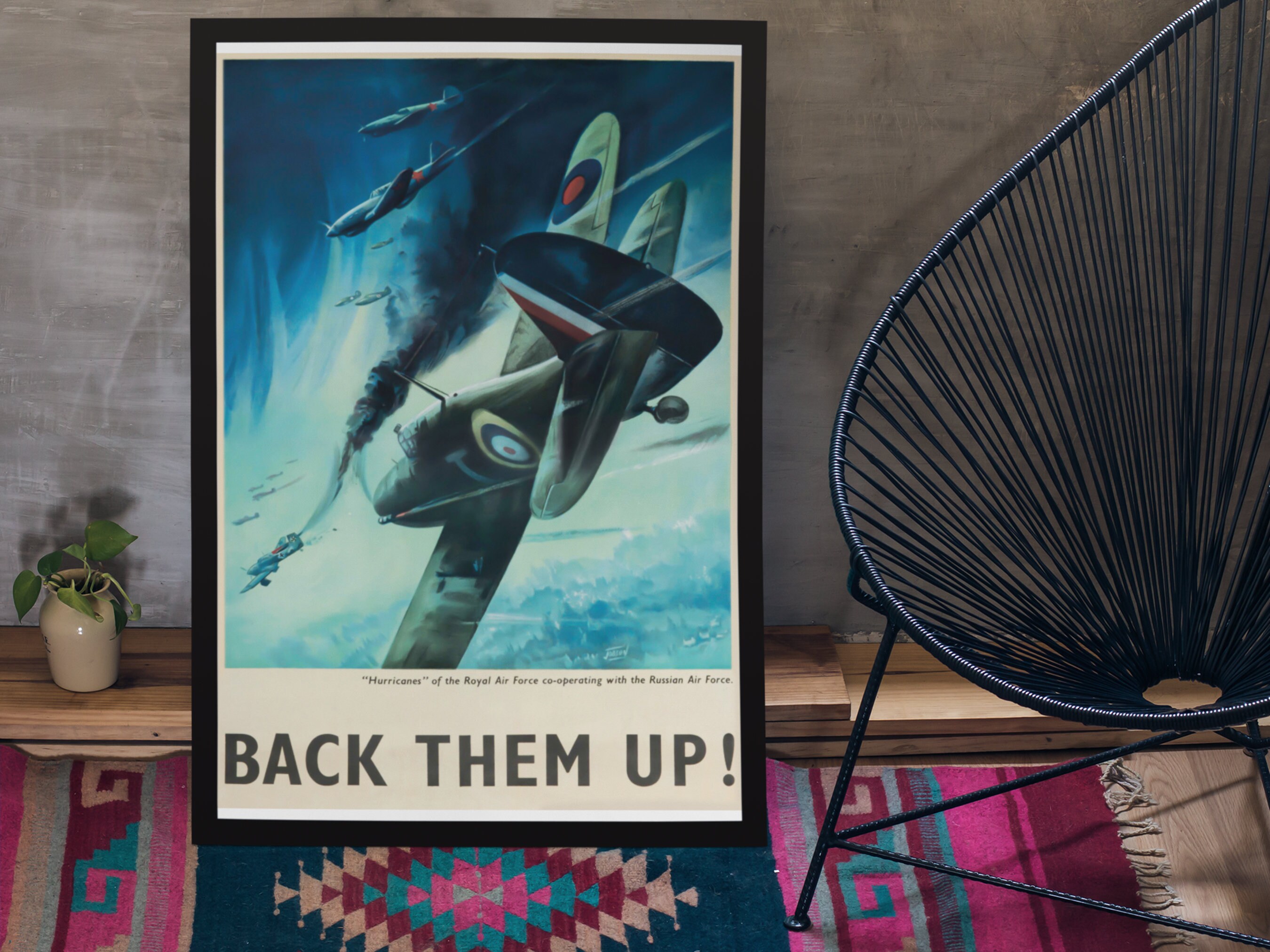 WW2 British Royal Air Force Propaganda Digital Poster back Them Up ...