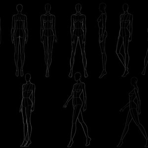 Fashion Figures Procreate, Stamp Combination for Fashion Figure ...