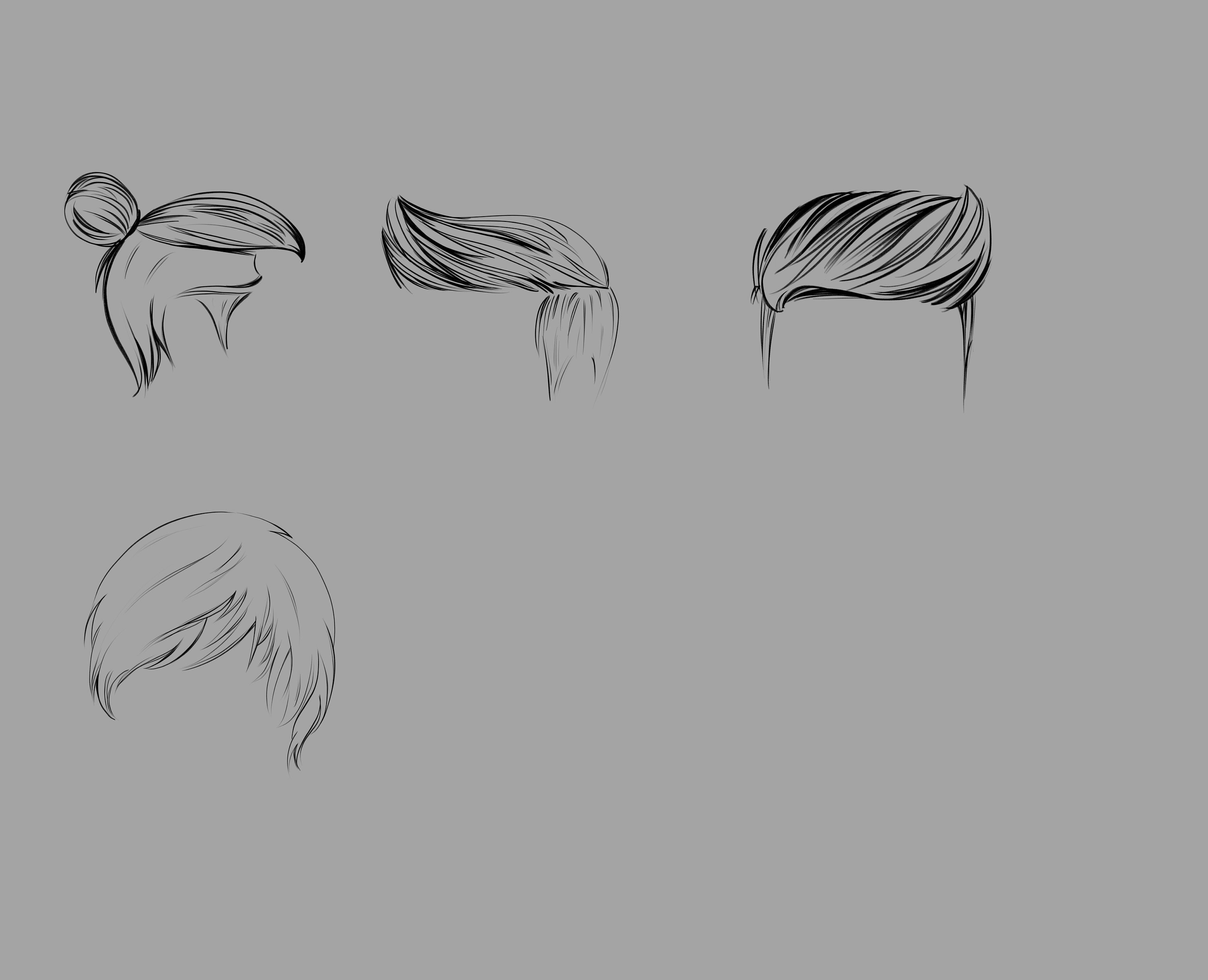 Male Hair Stamps Procreate Brushes Hair Brushes Straight | Etsy