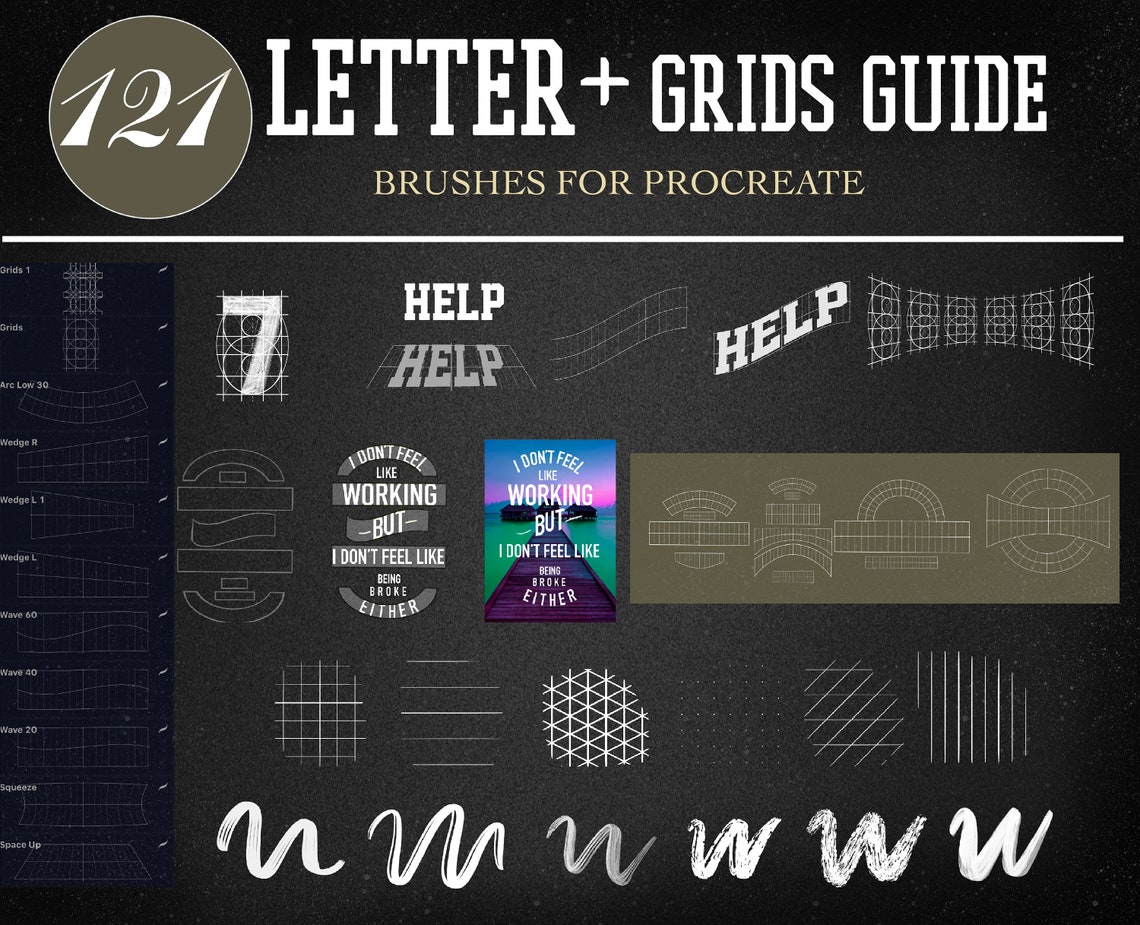 Procreate Lettering Grids Builder Lettering Grid Brushes for - Etsy UK