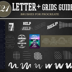 Procreate Lettering Grids, Builder Lettering Grid, Brushes for ...