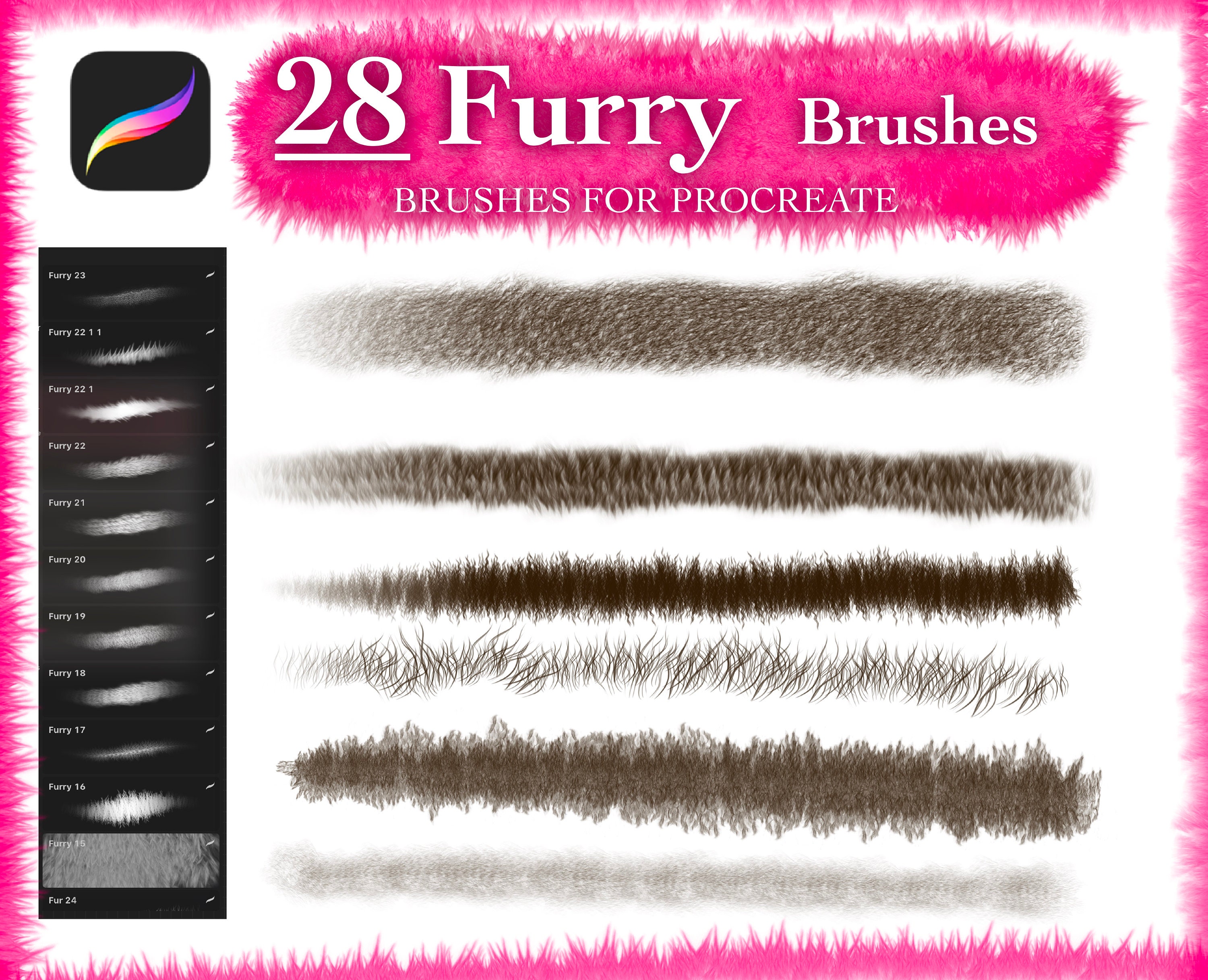 Furry Brushes Procreate Guide Brushes Fur Brushes Procreate | Etsy