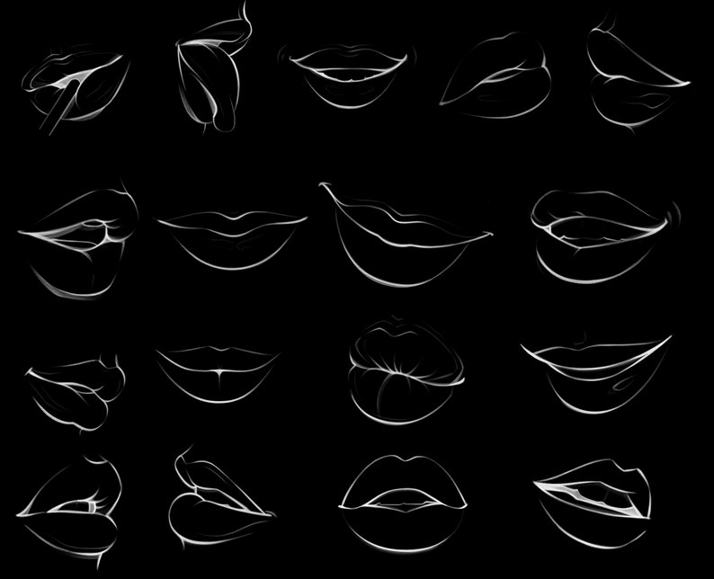 Lips Brushes for Procreate Lips Stamps Brushes Procreate | Etsy