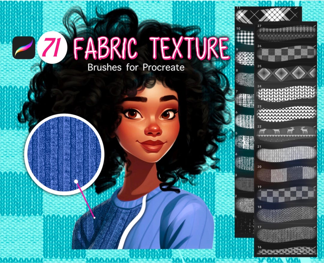 Procreate Fabric Texture Brushes: Textile Clothes Brush Set - Etsy