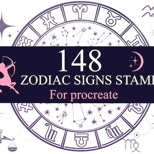 Procreate Brushes, Zodiac Stamps Brush Signs Astrology, Themed ...