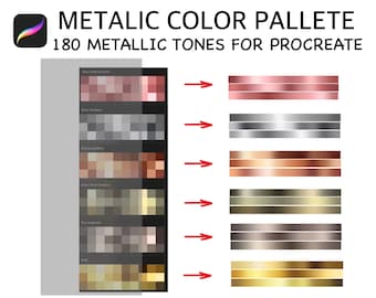 Procreate Color Palette,metallic Gradients,gold, Rose Gold,silver 30 ...
