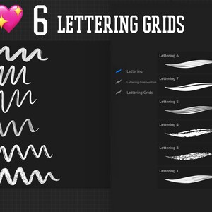 Procreate Lettering Grids, Builder Lettering Grid, Brushes for ...