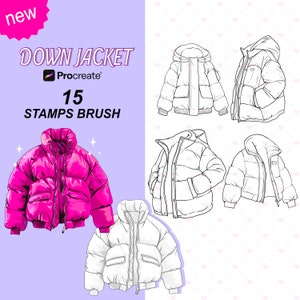 Procreate Down Jacket Stamp Brushes | Procreate Clothes Stamp ...