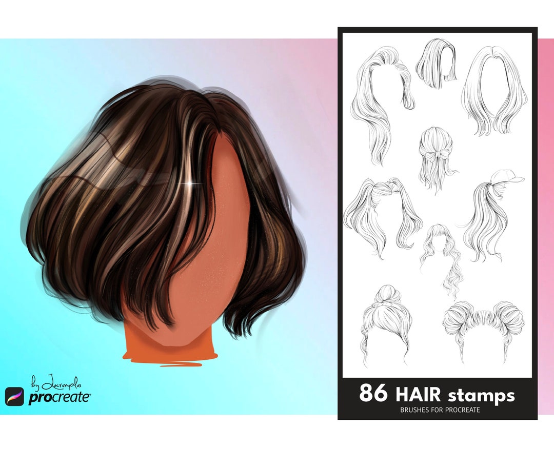 Hair Stamps Brushes Procreate Procreate Hair Brushes Curly - Etsy