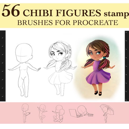 Figures Stamps Brushes for Procreate Guide Brushes Hand - Etsy