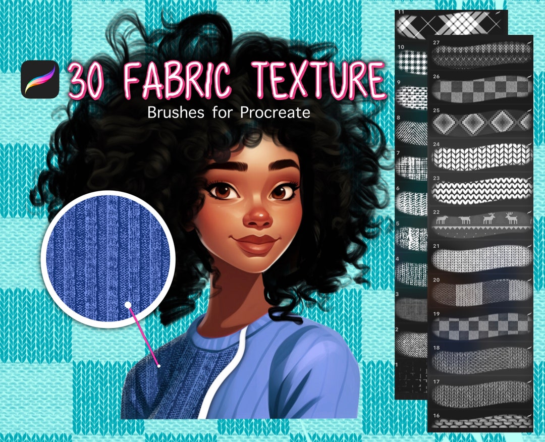Procreate Fabric Texture Brushes. Textile Brushes Set. Procreate ...