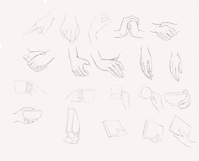 Portrait Guide Procreate Brushes Hands Stamps Brushes | Etsy