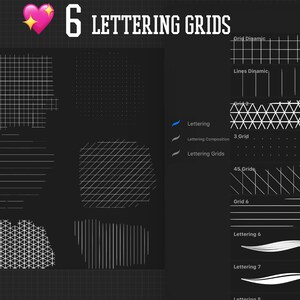 Procreate Lettering Grids, Builder Lettering Grid, Brushes for ...