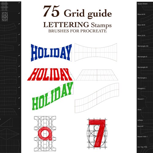 Lettering Builder Grids Procreate Grid Builder Brushes for - Etsy