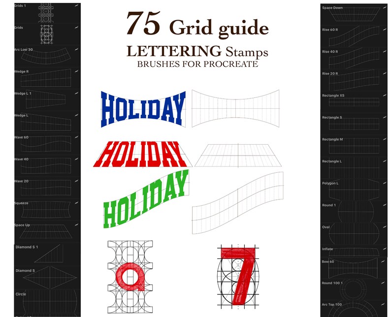 Lettering Builder Grids Procreate Grid Builder Brushes for - Etsy