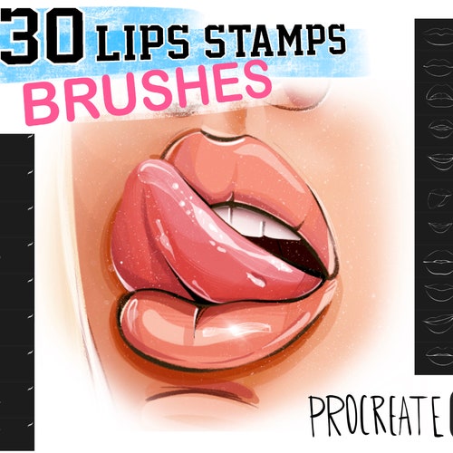 Lips Brushes For Procreate Lips Stamps Brushes Procreate Etsy 