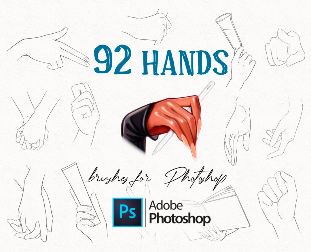 Hands Photoshop Brushes, Hands Stamps Brushes, Brushes for Help Drawing ...