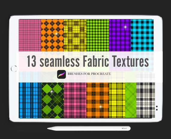Fabric Pattern Brushes Procreate Seamless Pattern Brush | Etsy
