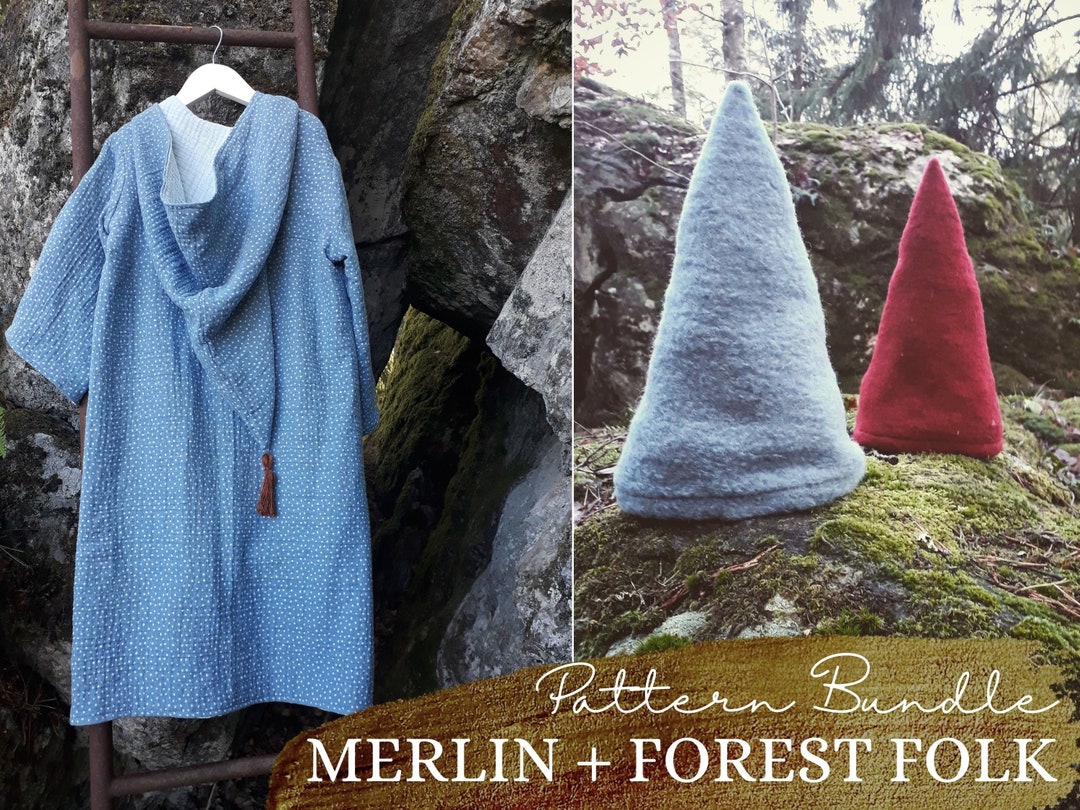 Pattern Bundle Merlin Robe Forest Folk Hat PDF Sewing Patterns Wizards ...