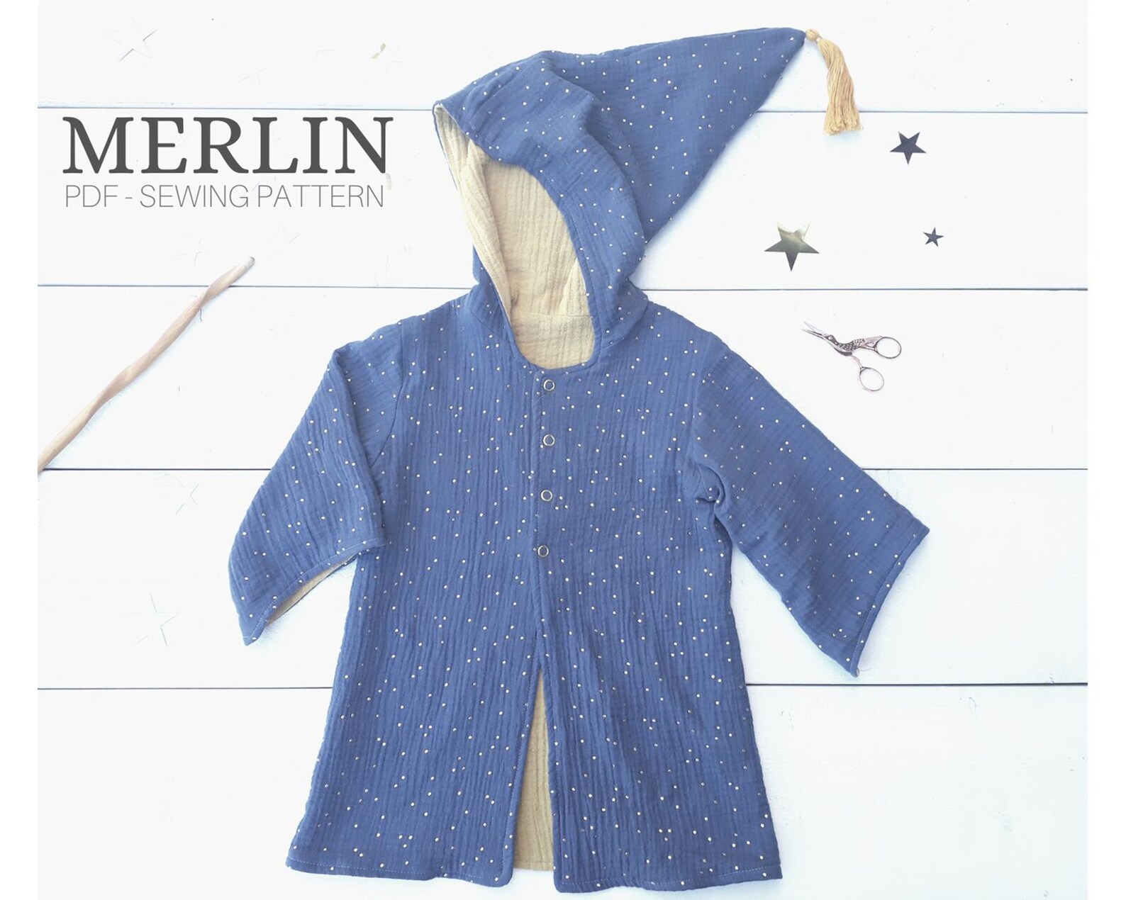 Merlin Fully Lined Robe PDF Sewing Pattern unisex wizards | Etsy
