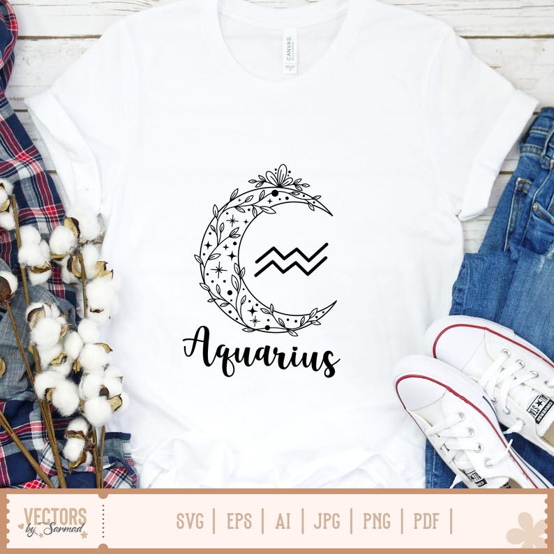 Aquarius SVG Bundle, Aquarius Zodiac SVG, Aquarius Horoscope Sign ...