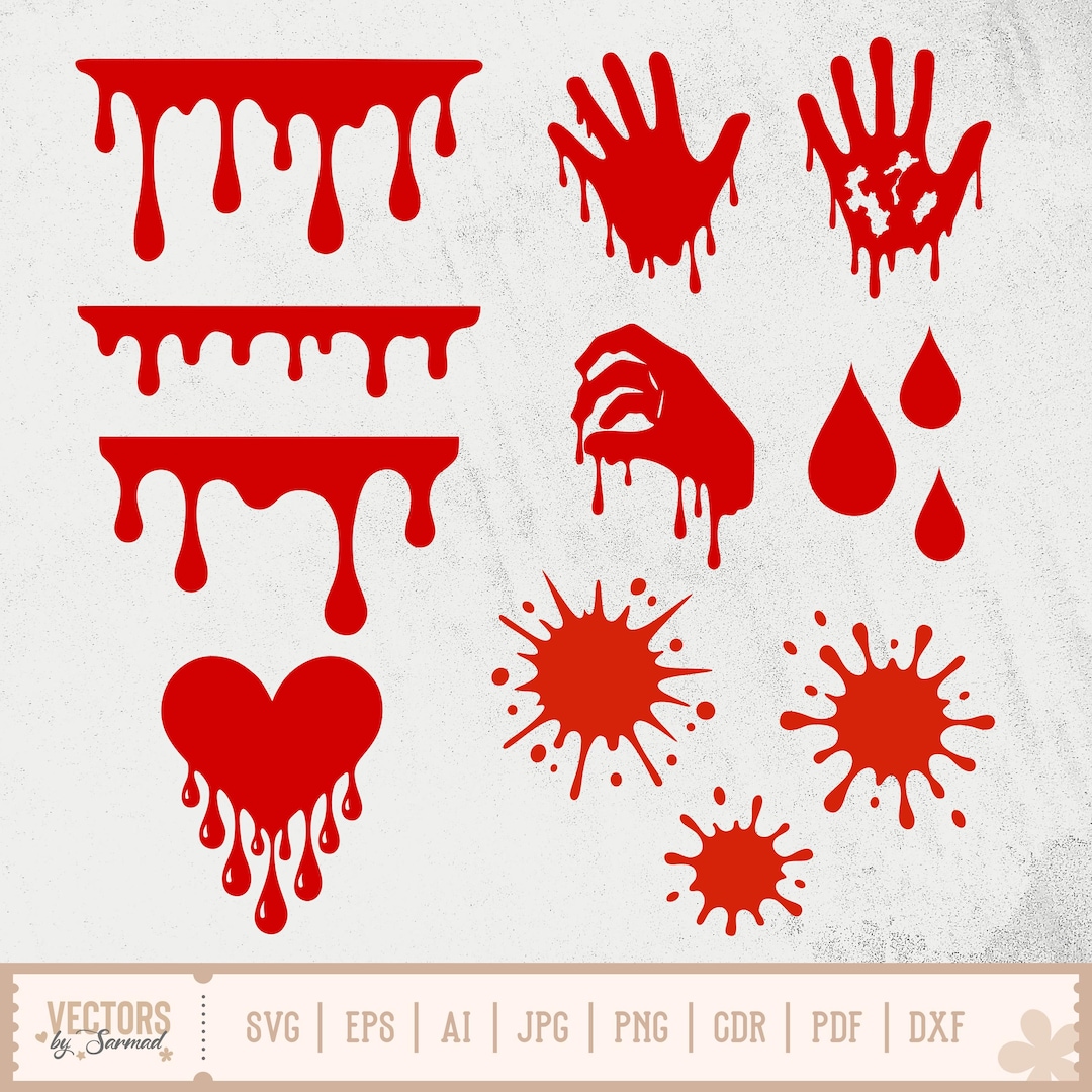 Blood Drips SVG, Blood Svg, Blood Splatter SVG, Dripping Blood Svg ...