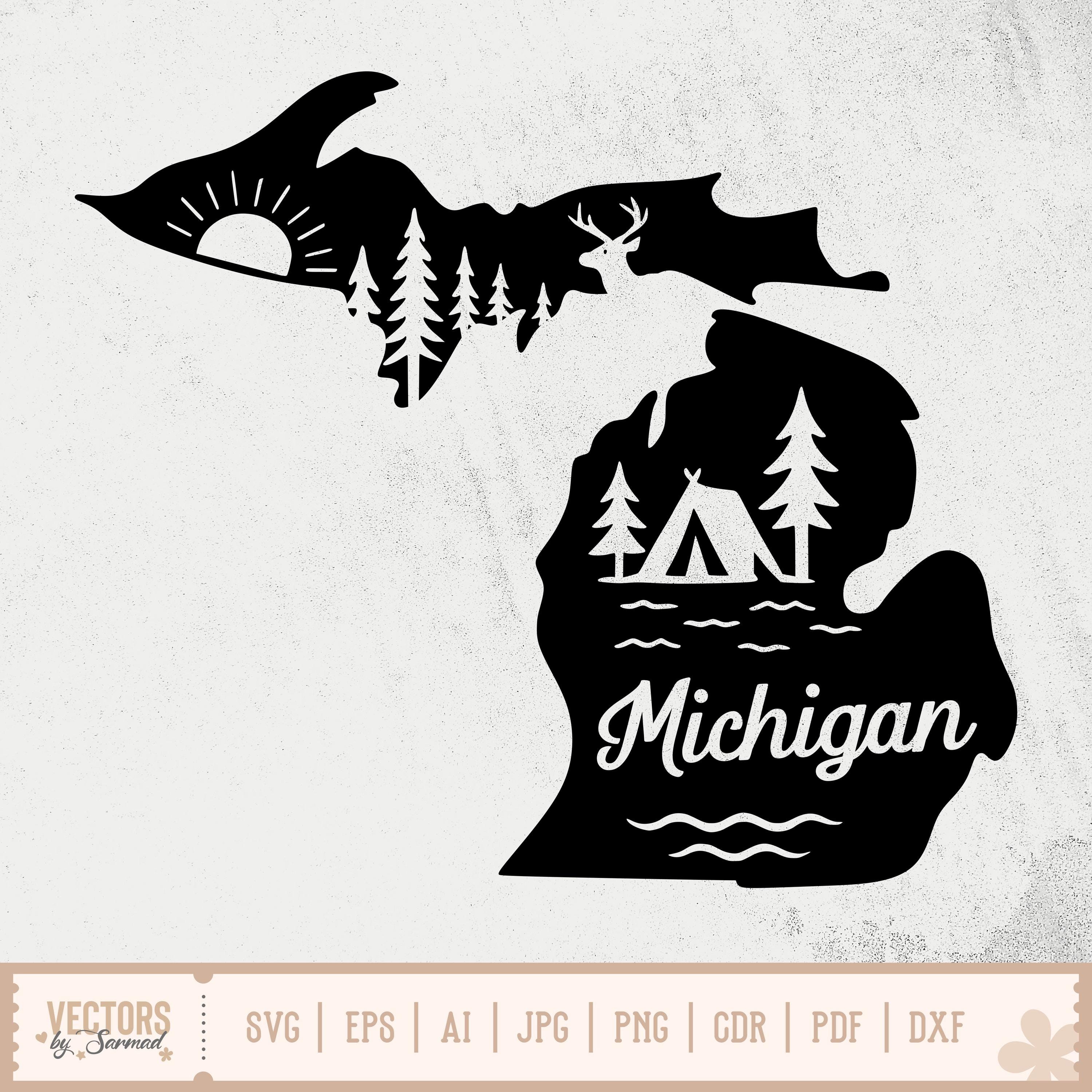Vintage Michigan SVG, Michigan Silhouette SVG, Michigan Home Svg ...