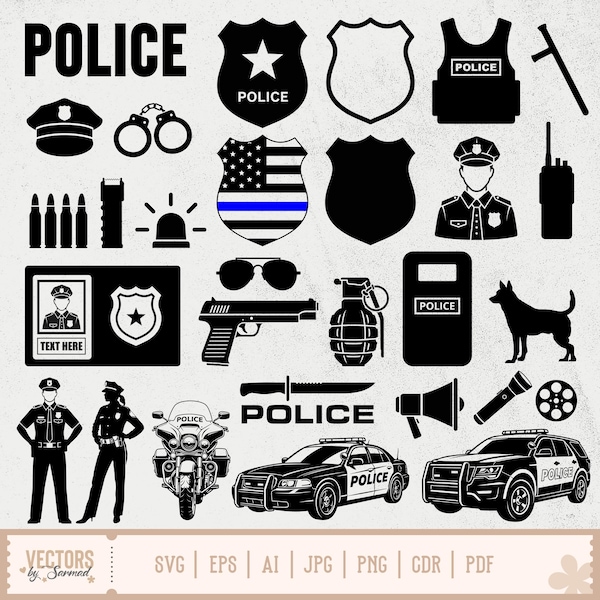 Police Svg - Etsy