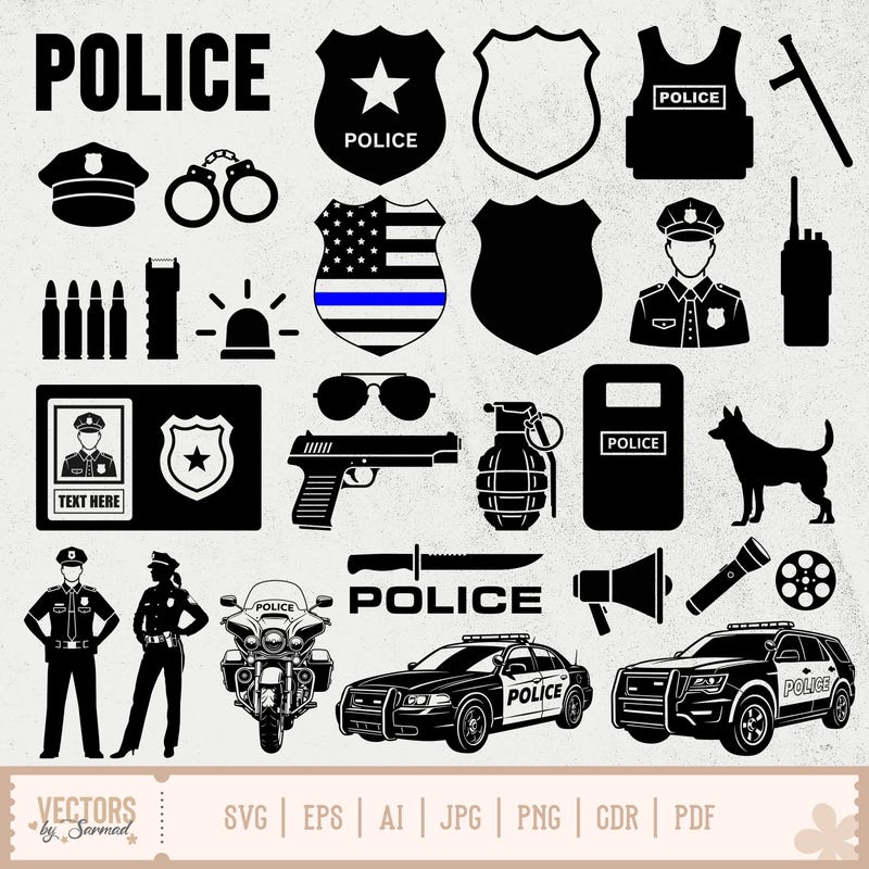 Police Badge Svg - Etsy
