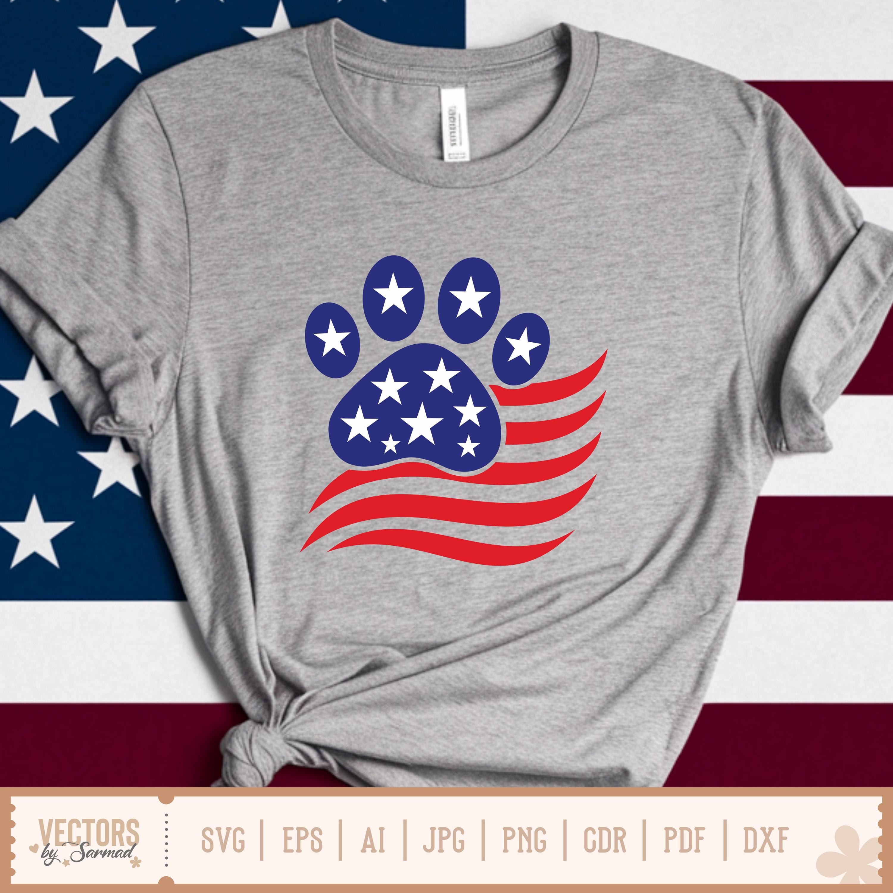 Paw American Flag SVG, Dog Paw SVG, Patriotic Dog SVG, Funny 4th of ...