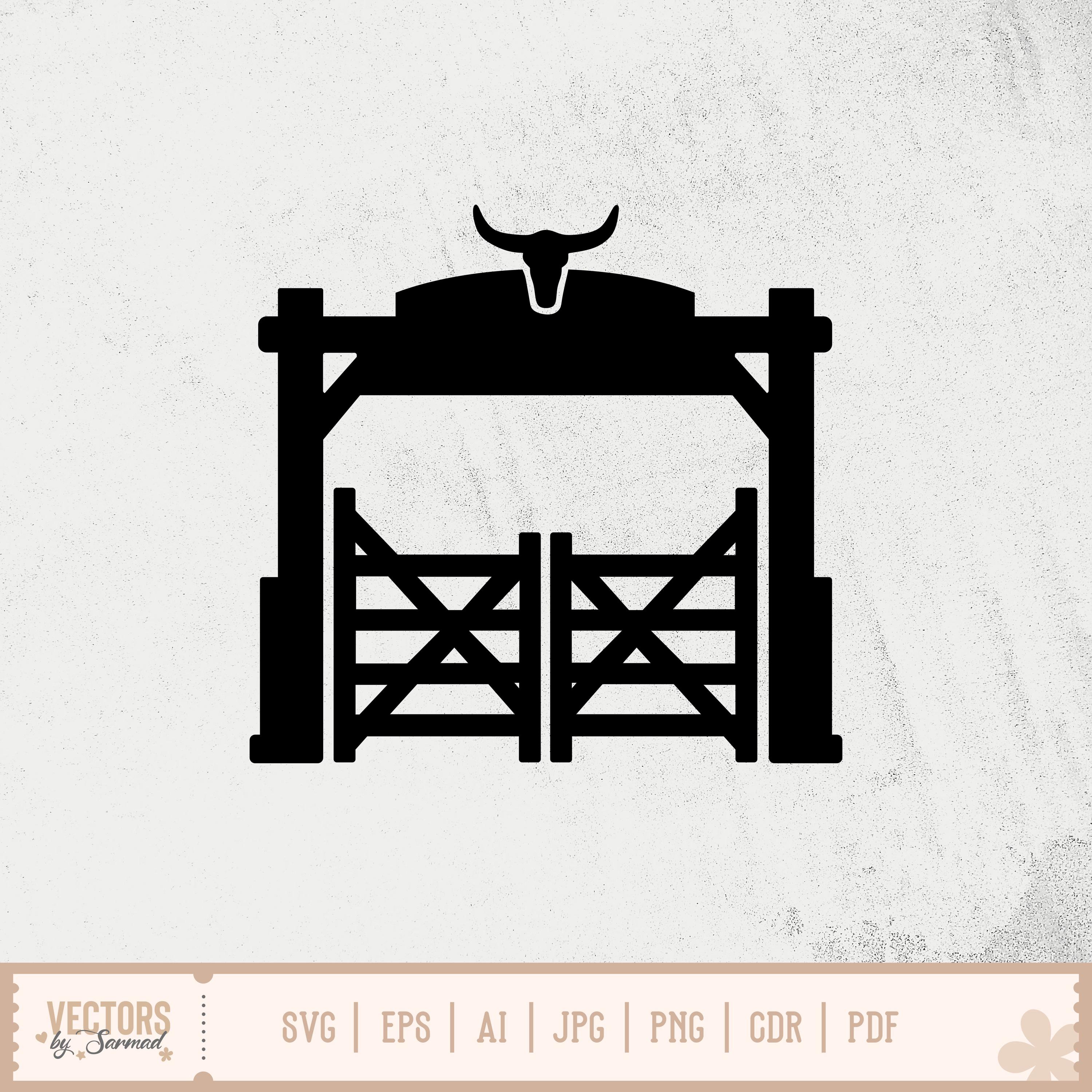 Ranch Gate SVG. Farm Fence SVG, Ranch Gate Silhouette, Gate Bundle PNG ...