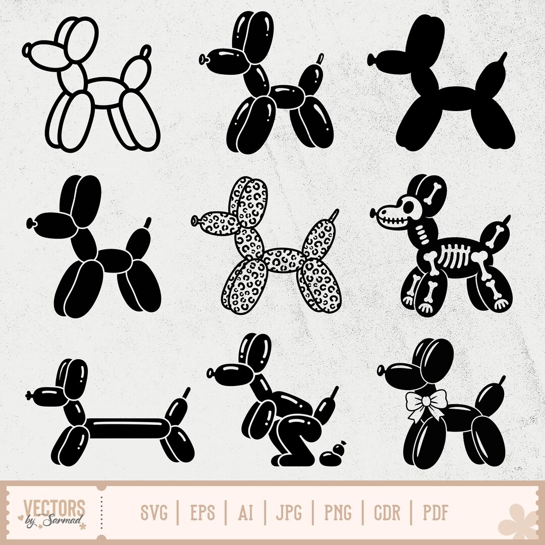 Balloon Dog Svg, Balloon Dog Png, Balloon Dog Clipart, Balloon Dog Art ...