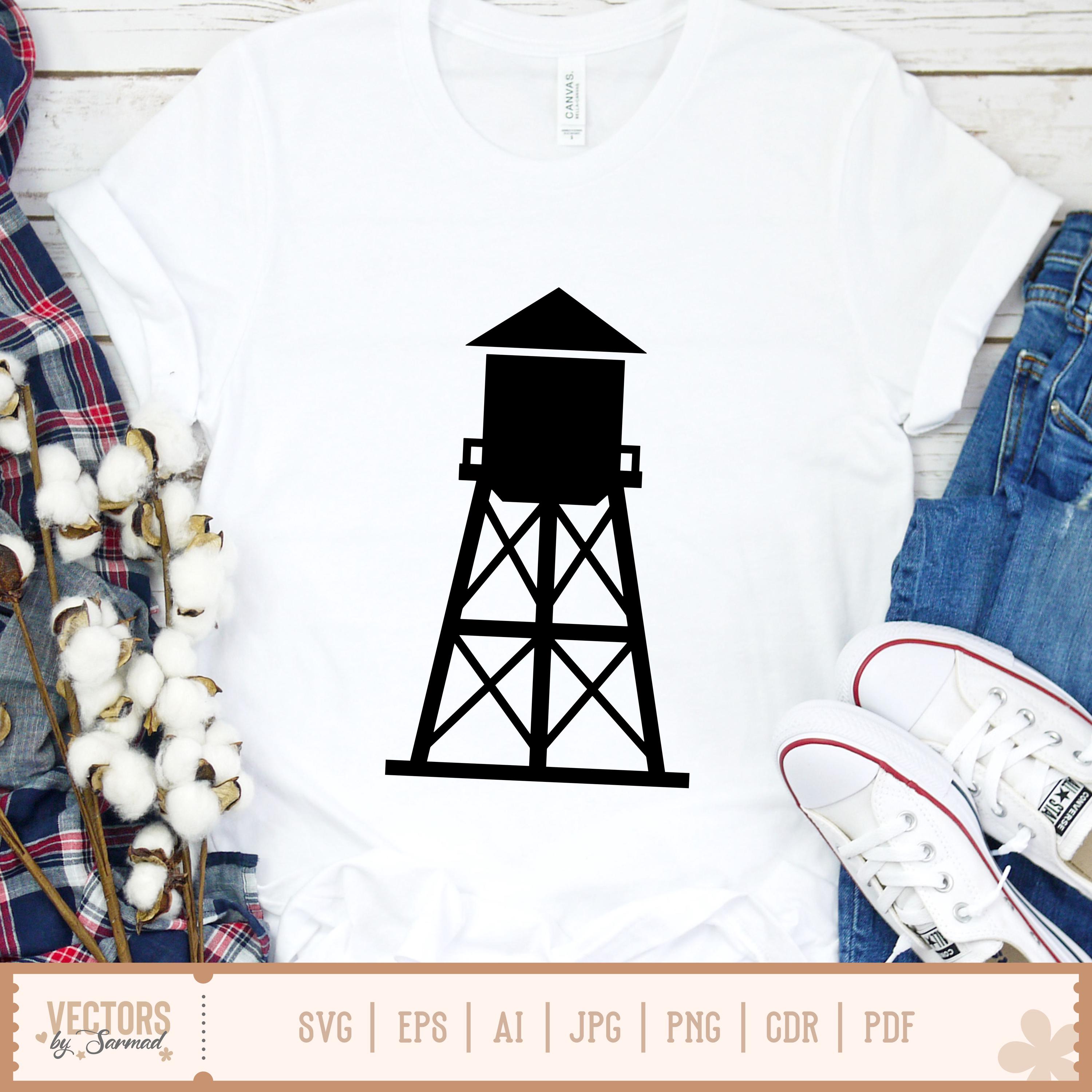 Water Tower SVG, Water Tower PNG, Water Tower Silhouette, Gilbert Water ...