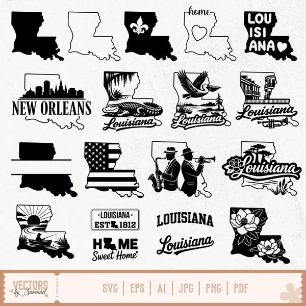 Louisiana Clipart - Etsy