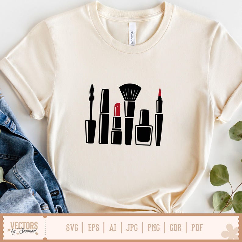 Makeup SVG Bundle, Layered SVG Makeup, Makeup SVG File, Makeup Clipart ...