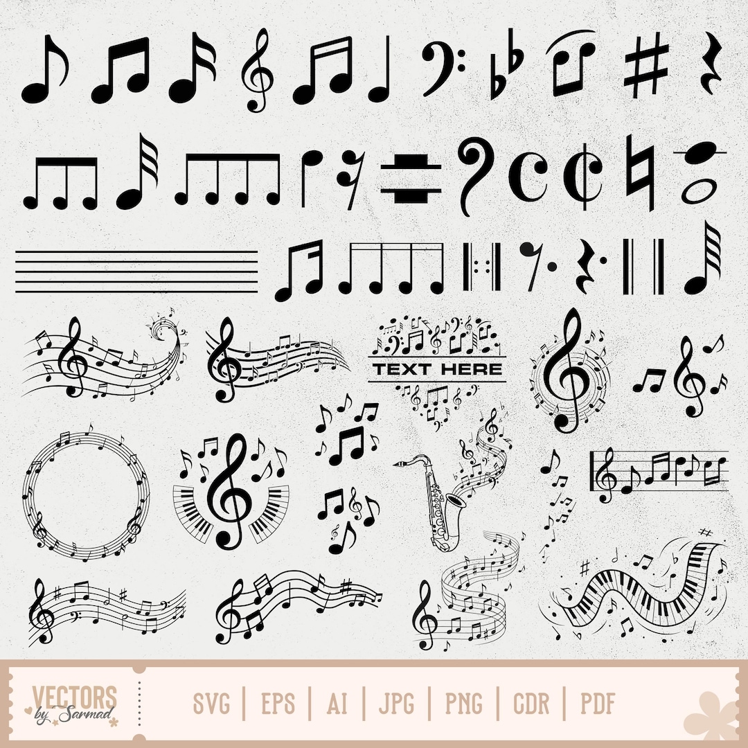 Music Notes Svg, Musical Notes Svg, Music Notes Clipart, Music Notes ...