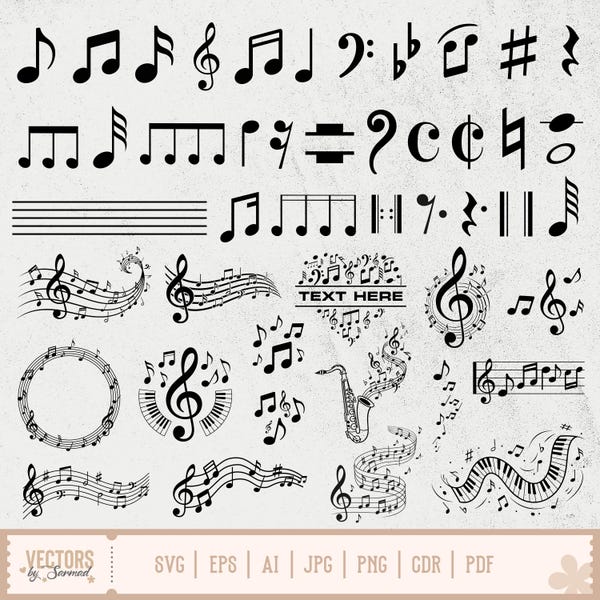 Music Notes Svg - Etsy
