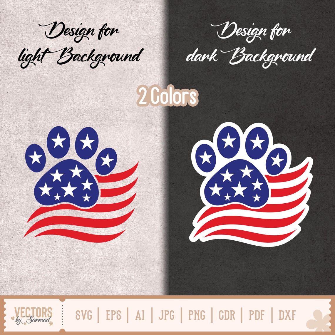 Paw American Flag SVG, Dog Paw SVG, Patriotic Dog SVG, Funny 4th of ...