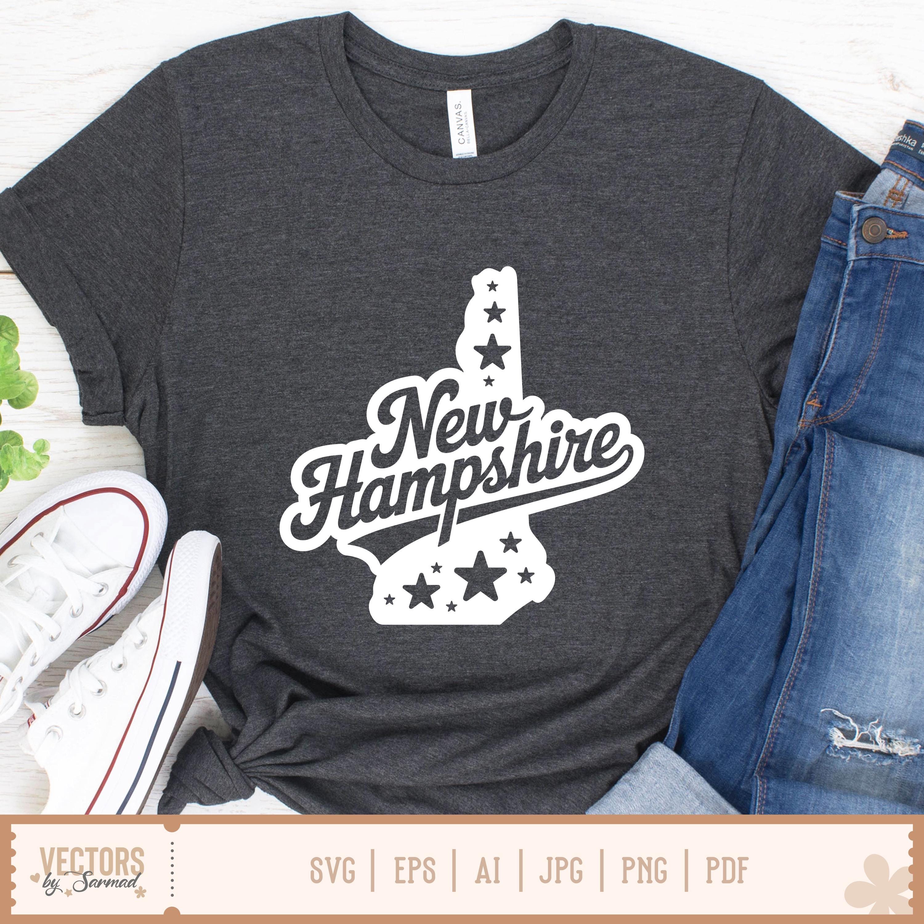 New Hampshire Svg Bundle, New Hampshire State Outline, New Hampshire ...
