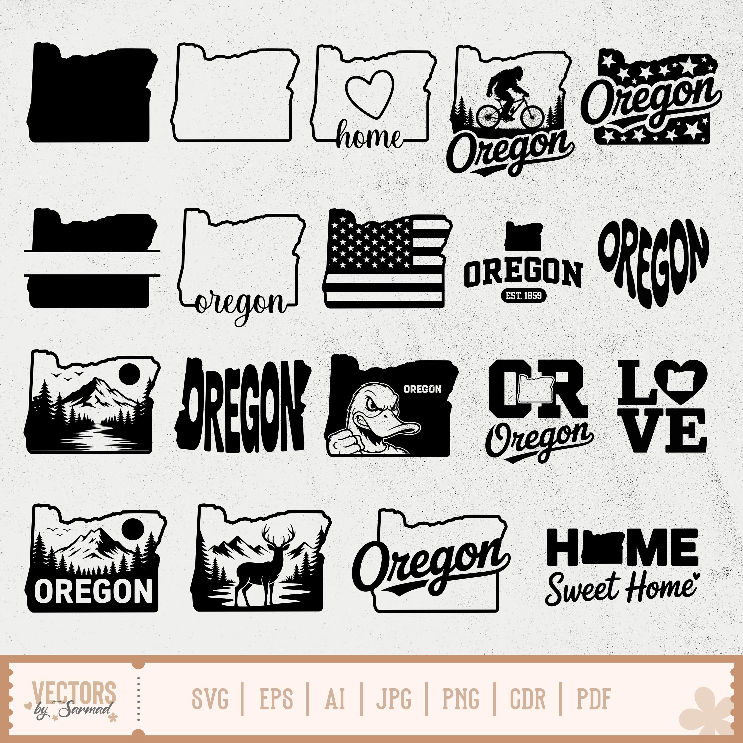 Oregon SVG Bundle, Oregon Outline SVG, Oregon State SVG, Oregon Home ...