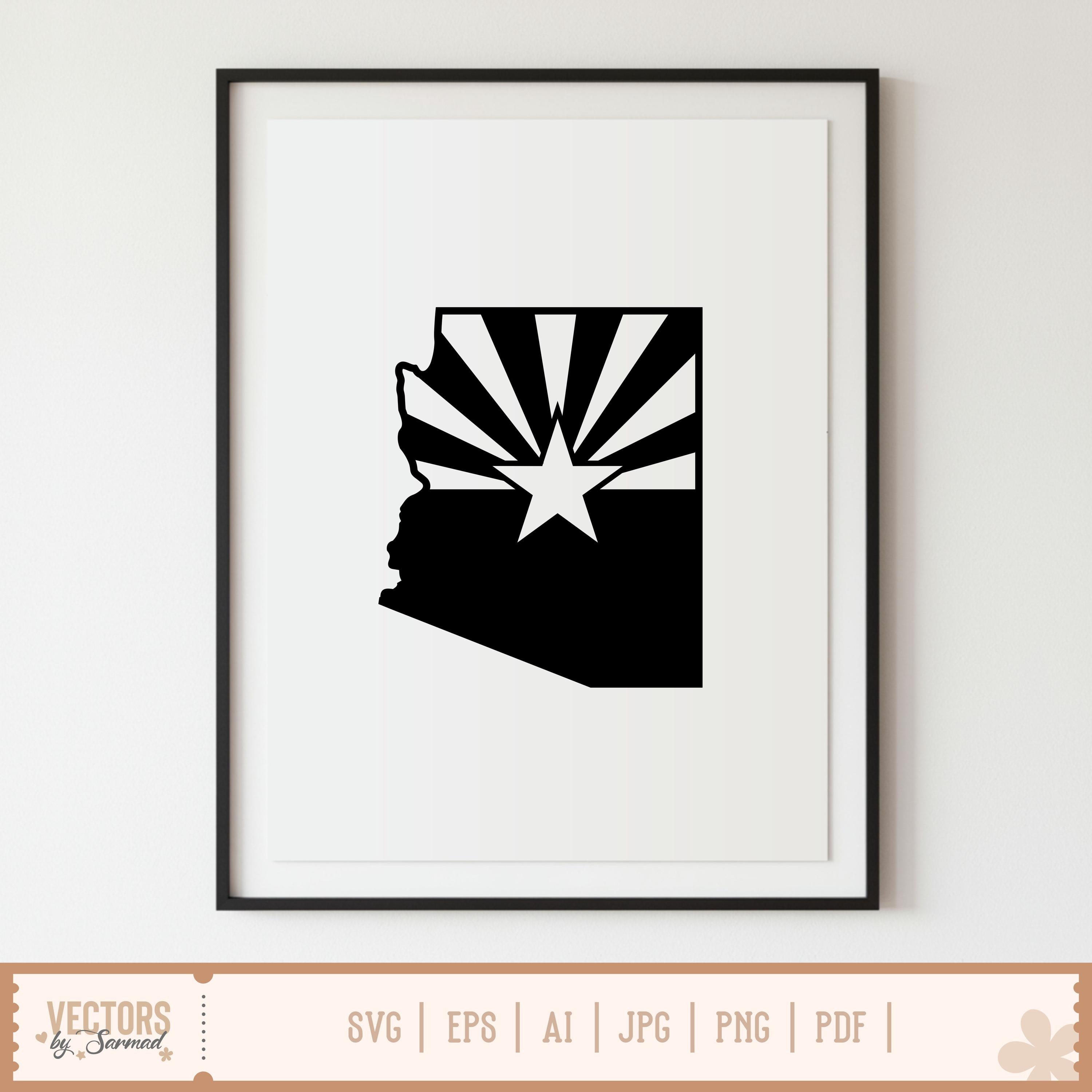 Arizona SVG Bundle, Arizona Outline SVG, Arizona Silhouette, Arizona ...