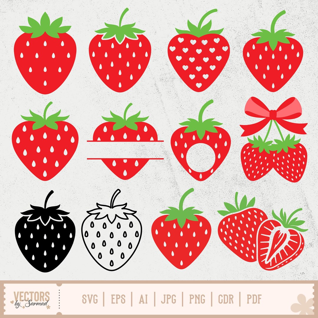 Strawberry SVG Bundle, Strawberry Png, Strawberry Clipart, Strawberry ...
