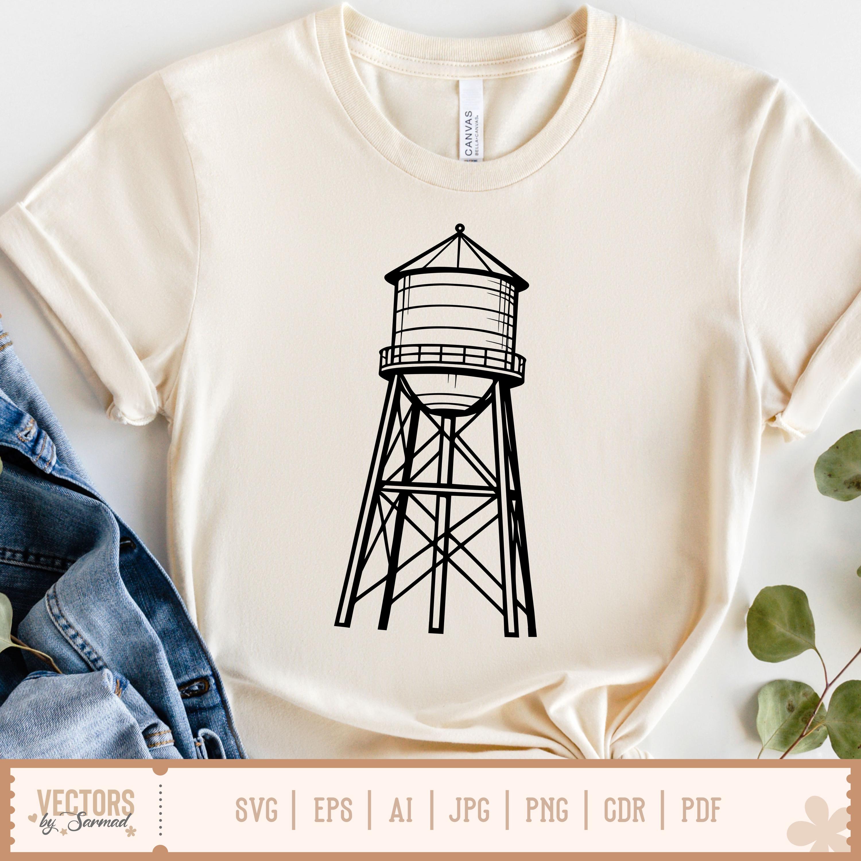 Water Tower SVG, Water Tower PNG, Water Tower Silhouette, Gilbert Water ...