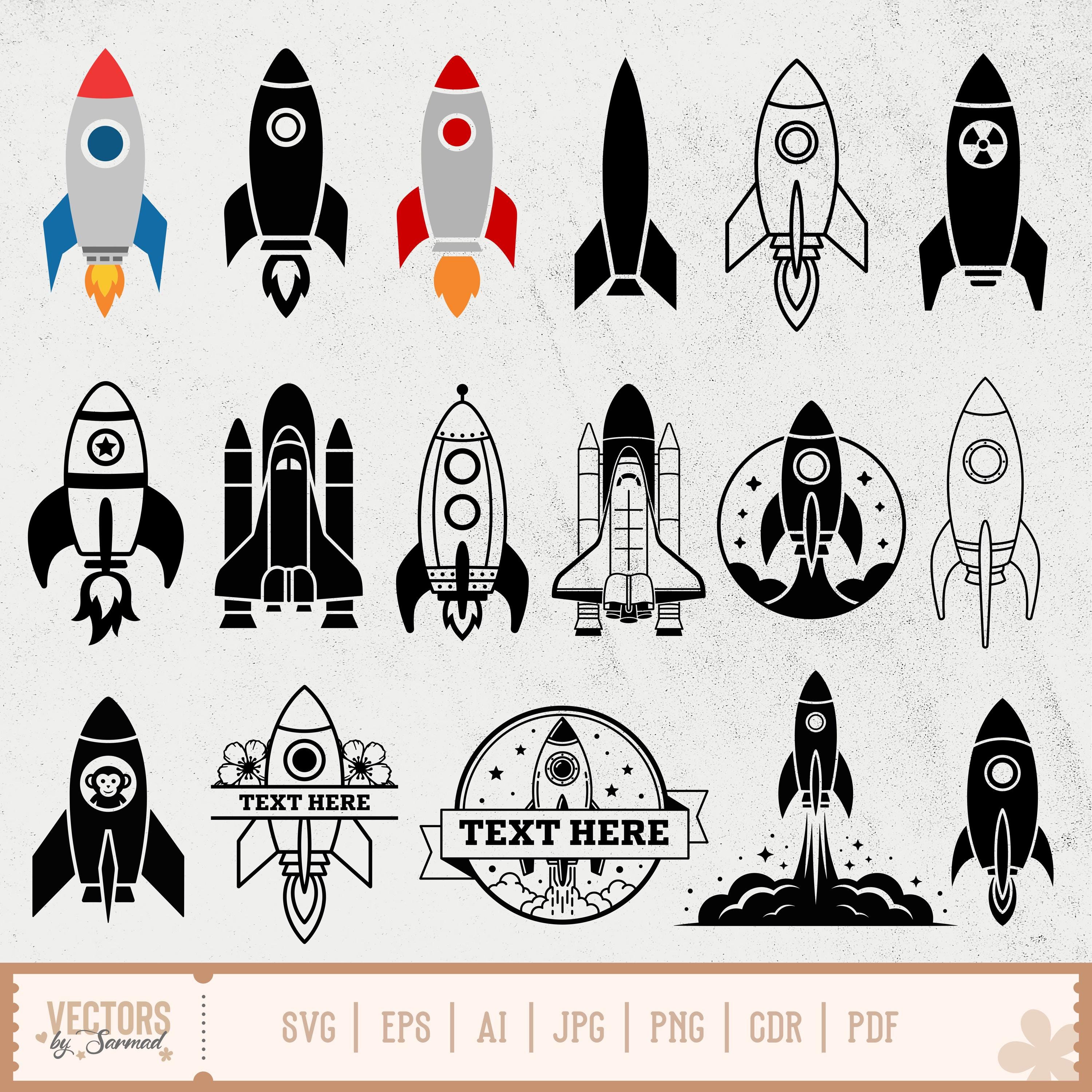 Rocket Ship Svg Bundle, Rocket SVG, Layered Rocket Ship SVG, Rocket ...