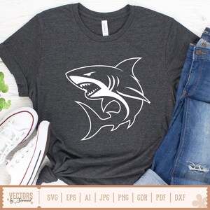 Shark SVG, Shark Design Svg, Shark Outline Svg, Shark Lovers, Shark ...