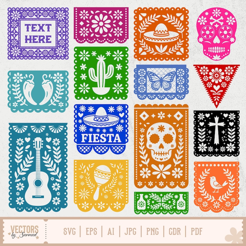 Papel Picado Clipart - Etsy