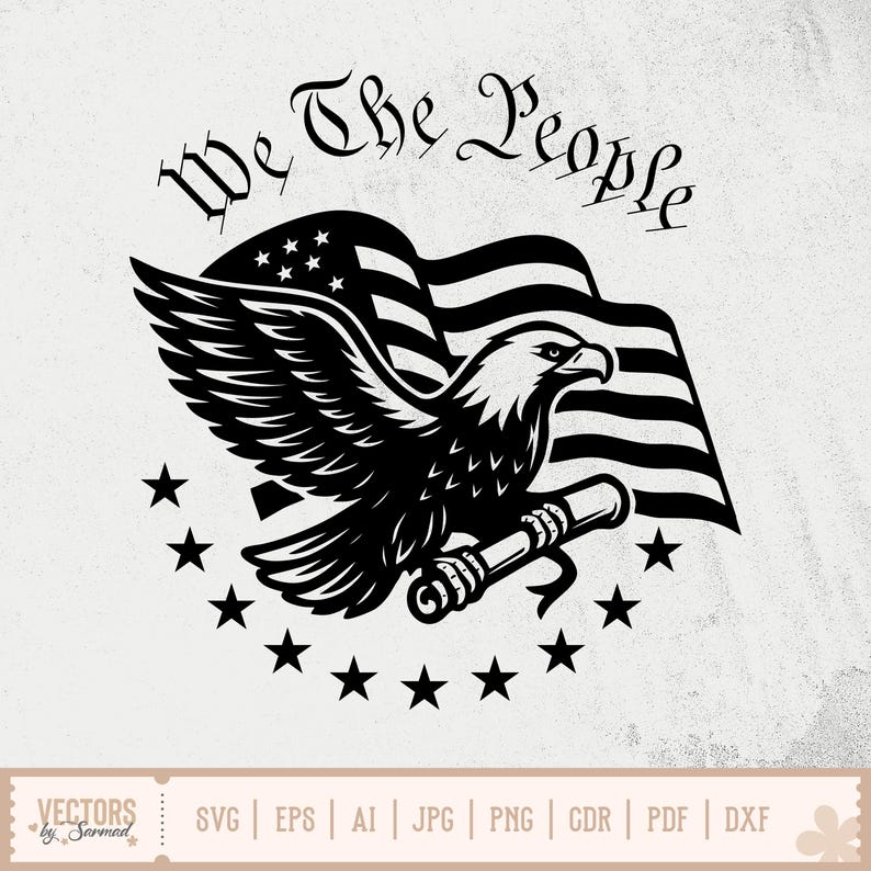 We the People SVG, US Flag We the People PNG, American Flag With Eagle ...