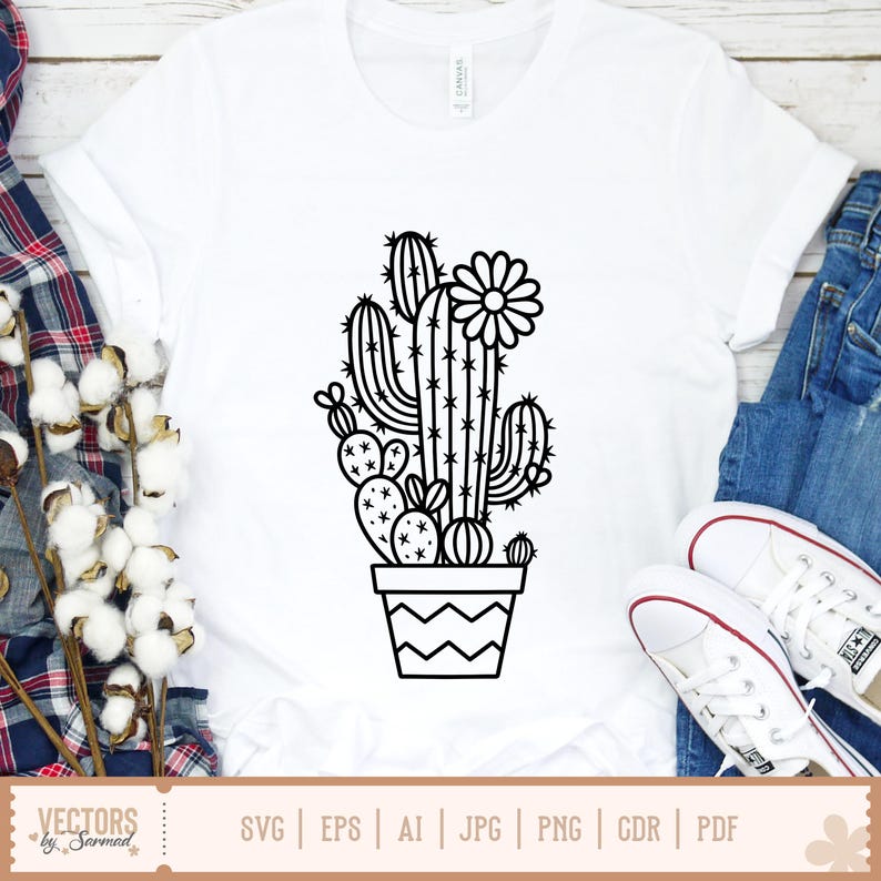 Cactus SVG Bundle, Cacti Png, Cactus Collection SVG, Cactus Flower SVG ...