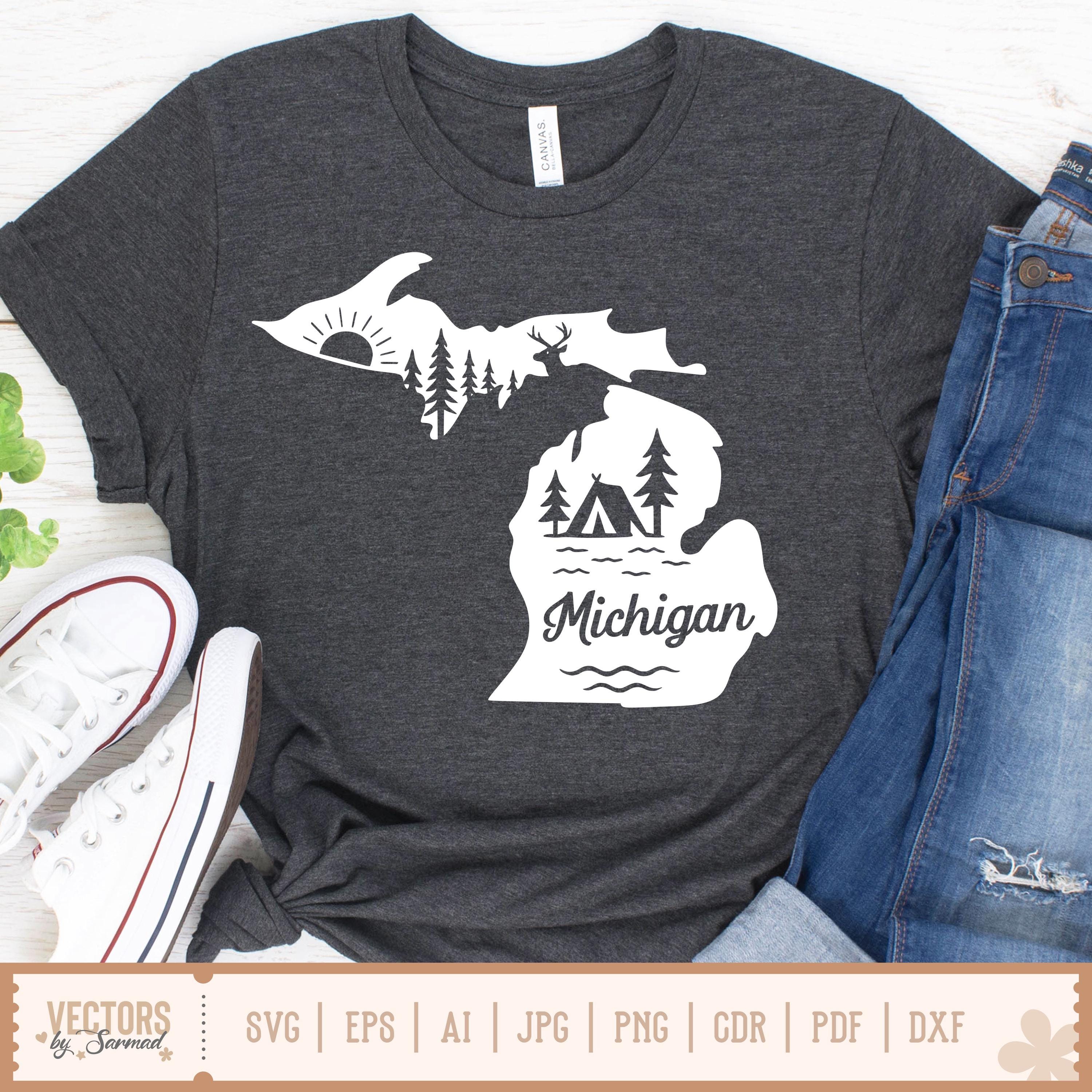 Vintage Michigan SVG, Michigan Silhouette SVG, Michigan Home Svg ...